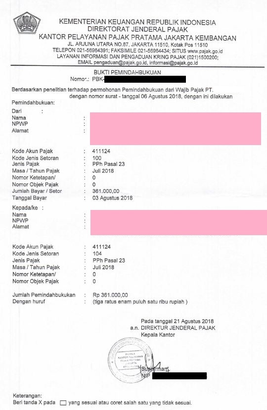 Cara Mengajukan Pemindahbukuan (Pbk) Ke Kantor Pajak