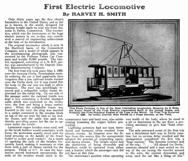 Mike's Rail Blog: First Electric Locomotive in U. S. 1888