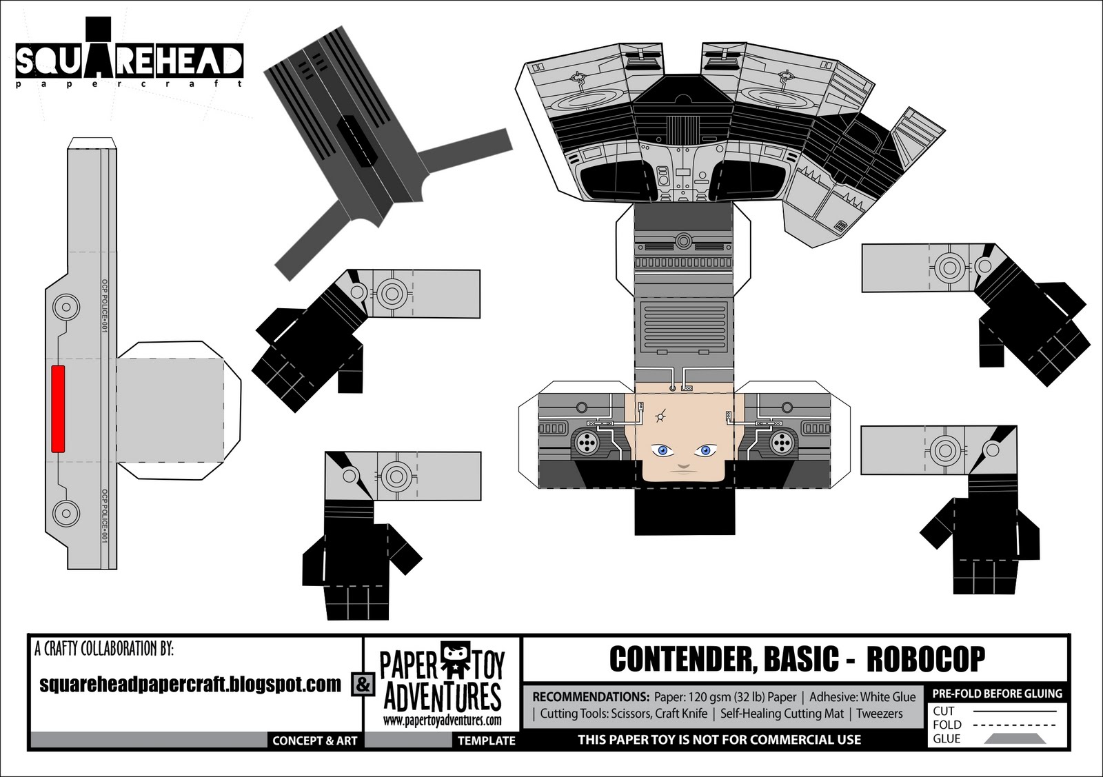 Square Head Papercraft Robocop Papercraft - vrogue.co