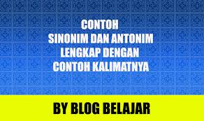 Pengertian Sinonim, Antonim dan Hanonim ~ ZONA BELAJAR YASTI