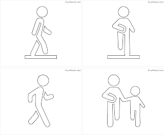 Four Coloring: Free printable Walk coloring pages for kids