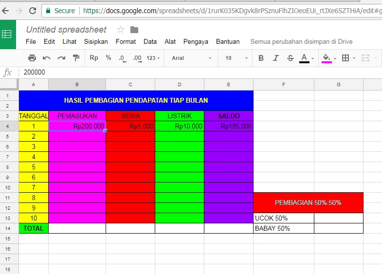 Cara Membuat Rumus Persen Di Spreadsheet
