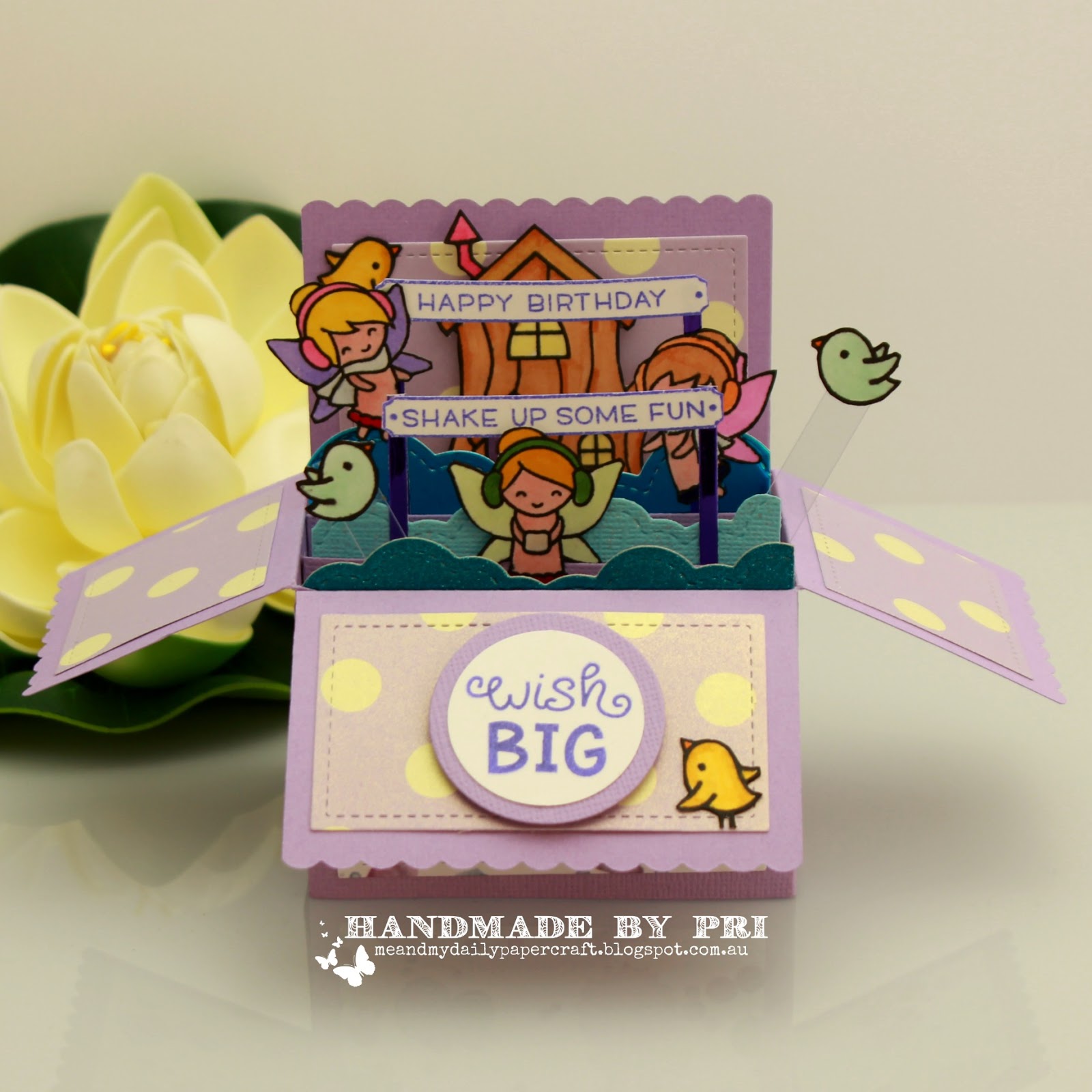 Me And My Daily Papercraft: Pop Up Box Card - Wish BIG