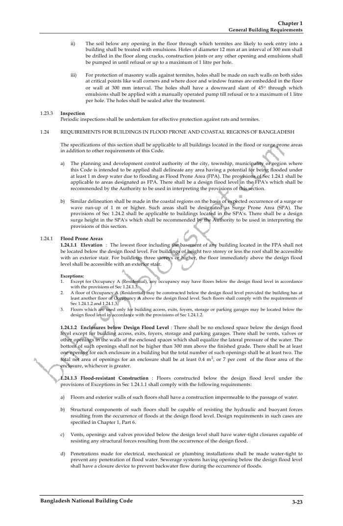 Bangladesh National Building Code: PART THREE: Chapter 1: General ...