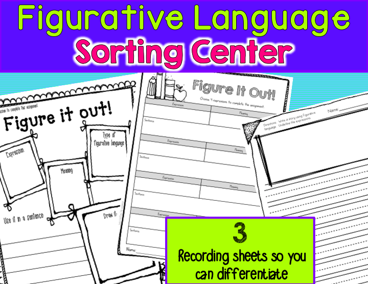 Figurative Language Similes Idioms & FREE Sample | Teach123