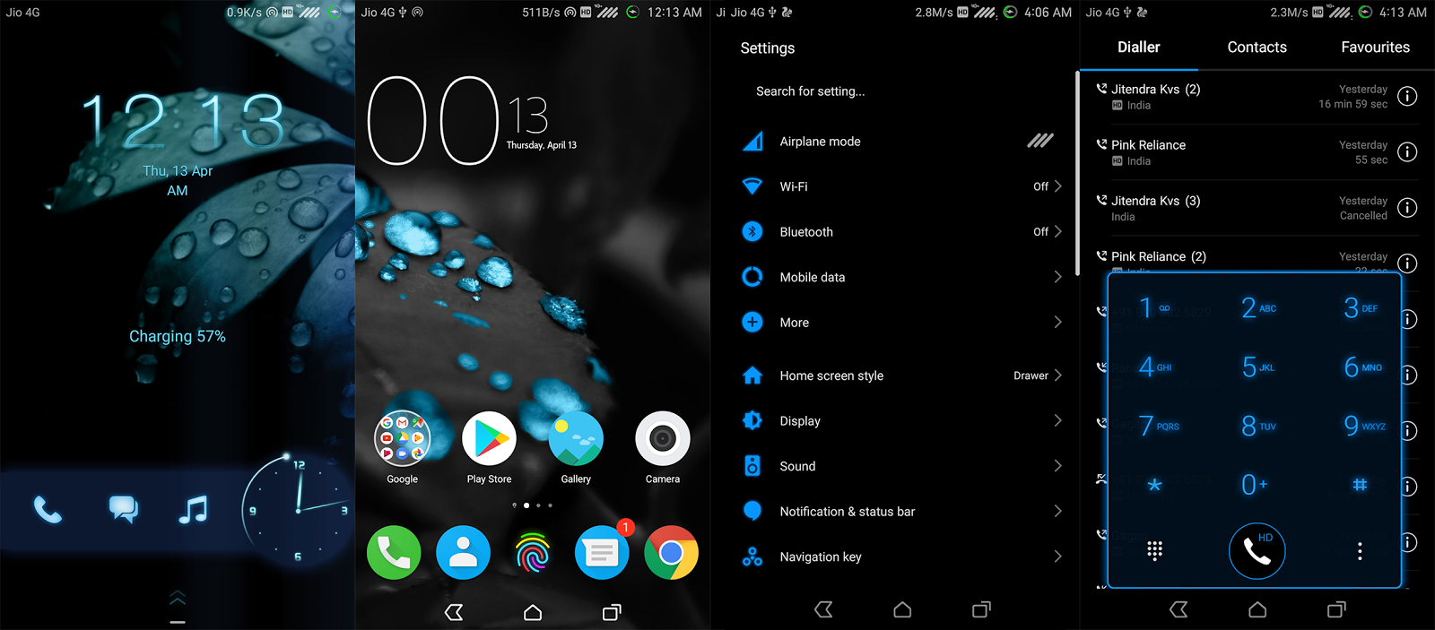 Blue Glow Dark EMUI 4/4.1 Theme