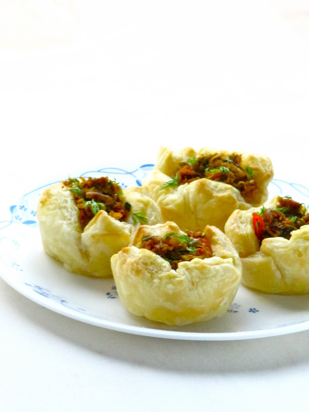 Plateful: Chicken Puffs — light, crisp, flaky pastries stuffed with ...