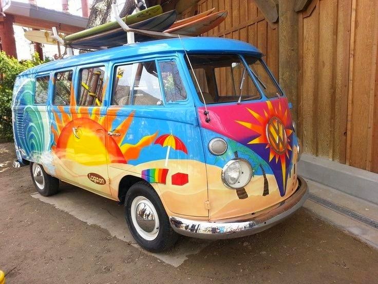 Auto Fusca Bugs.: Kombi com pintura personalizada.