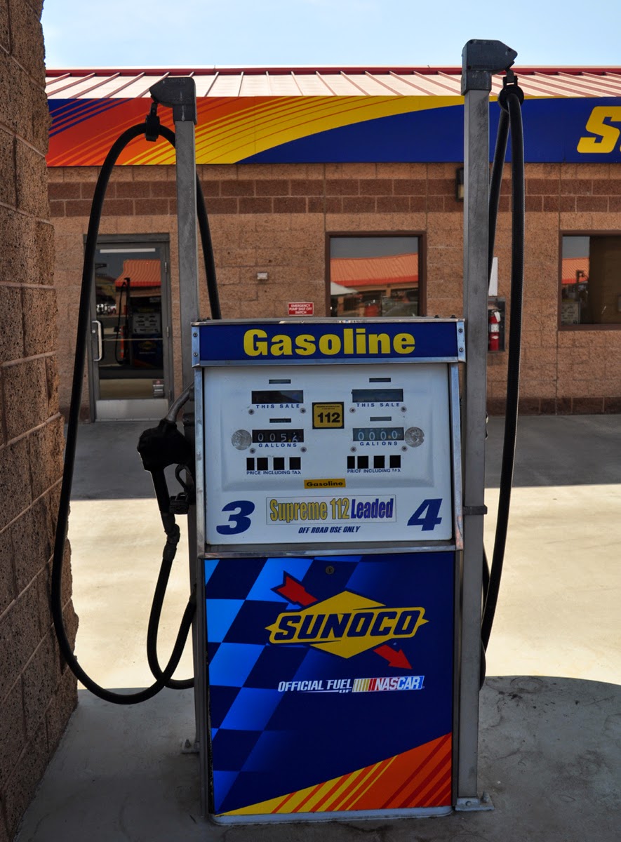 Just A Car Guy: oh wow, gas pumps with 98 unleaded and 112 leaded ...