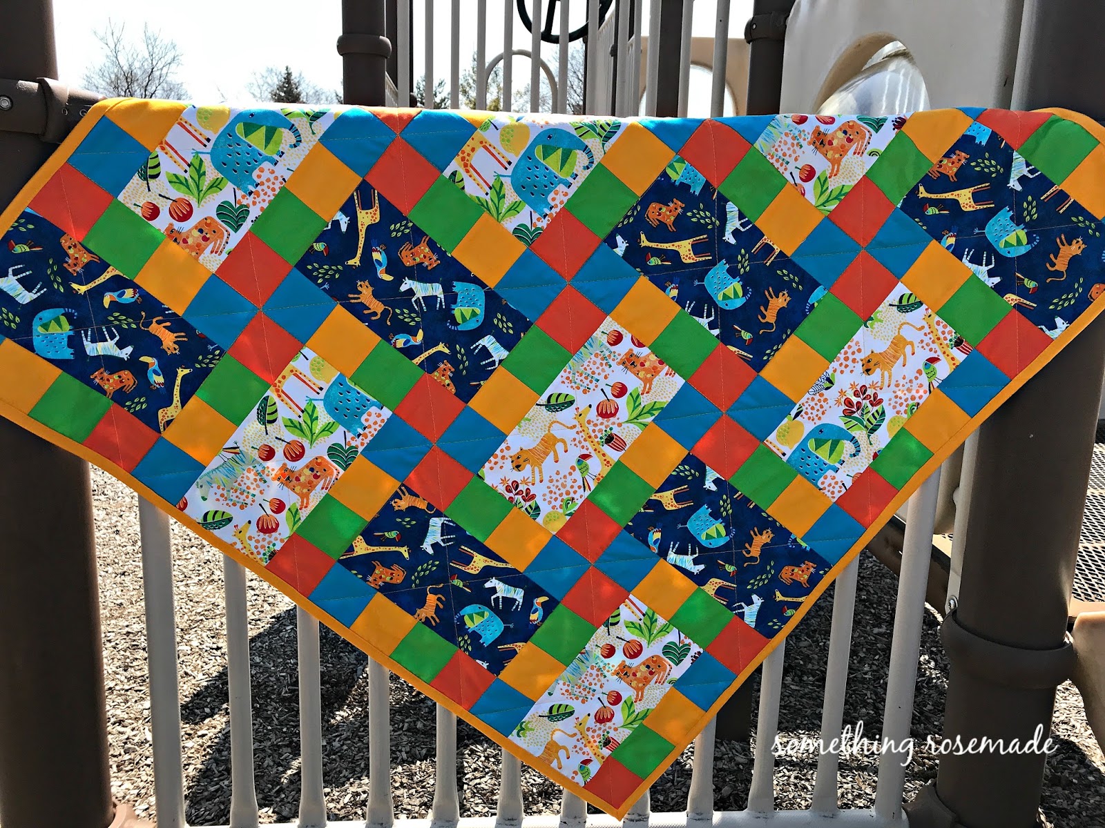 something rosemade: 30 Quilt Blocks in 30 Days Blog Hop: Jungle Crosswalk