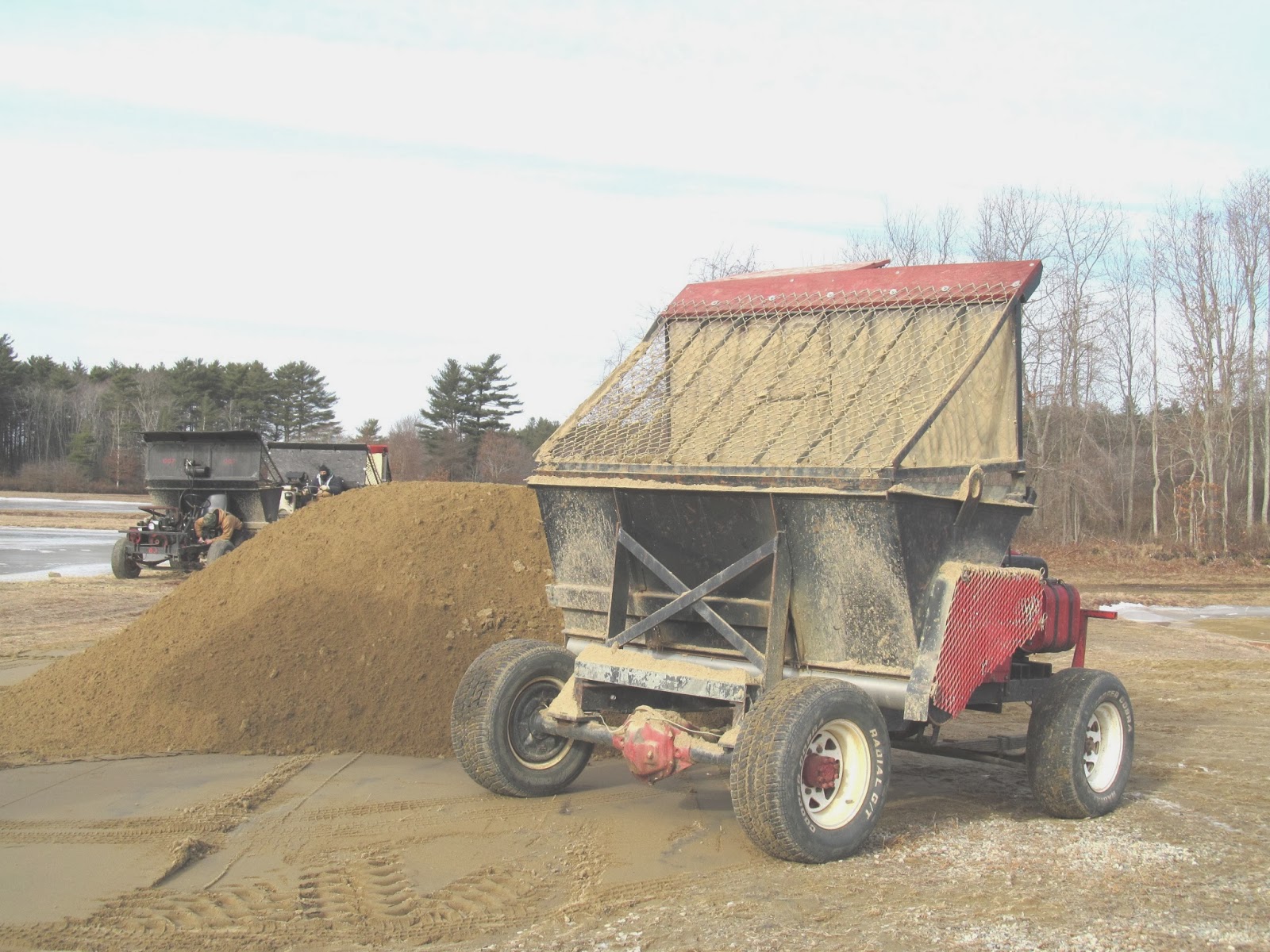 Elaine's Creative Works: Winter Ice Sanding on the Cranberry Bogs