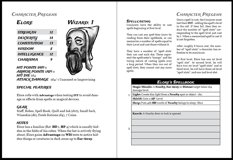 Wasted The Game: Pregen Characters for Black Hack "Stand Alone" Adventure