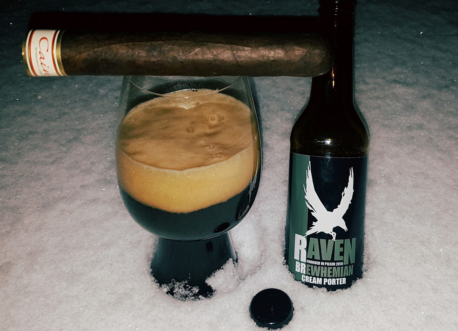 Cigarand(Craft)Beer: Raven Brewhemian "Cream Porter" and Cain "Maduro"