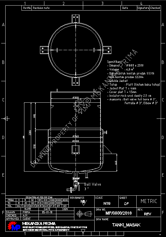GAMBAR TEKNIK PHARMA: GAMBAR TEKNIS TANKI MASAK