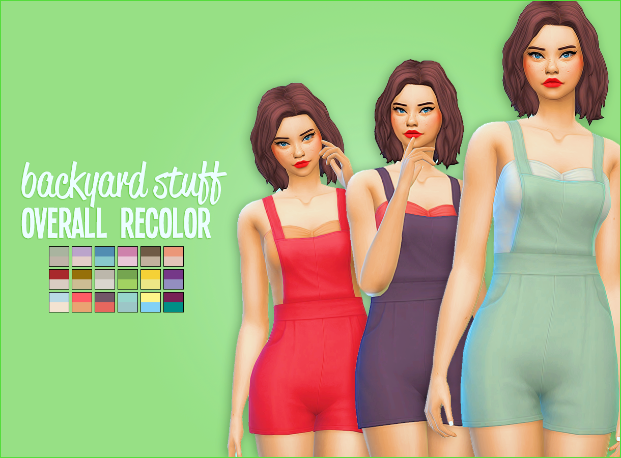 Sims 4 cats and dogs overalls recolors - plmblitz