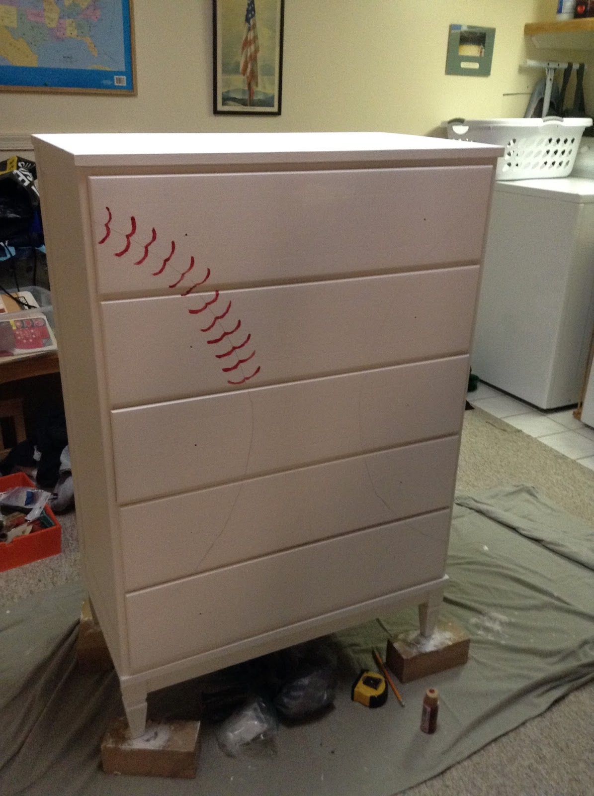 SECOND CHANCES: Baseball-themed Dresser Makeover