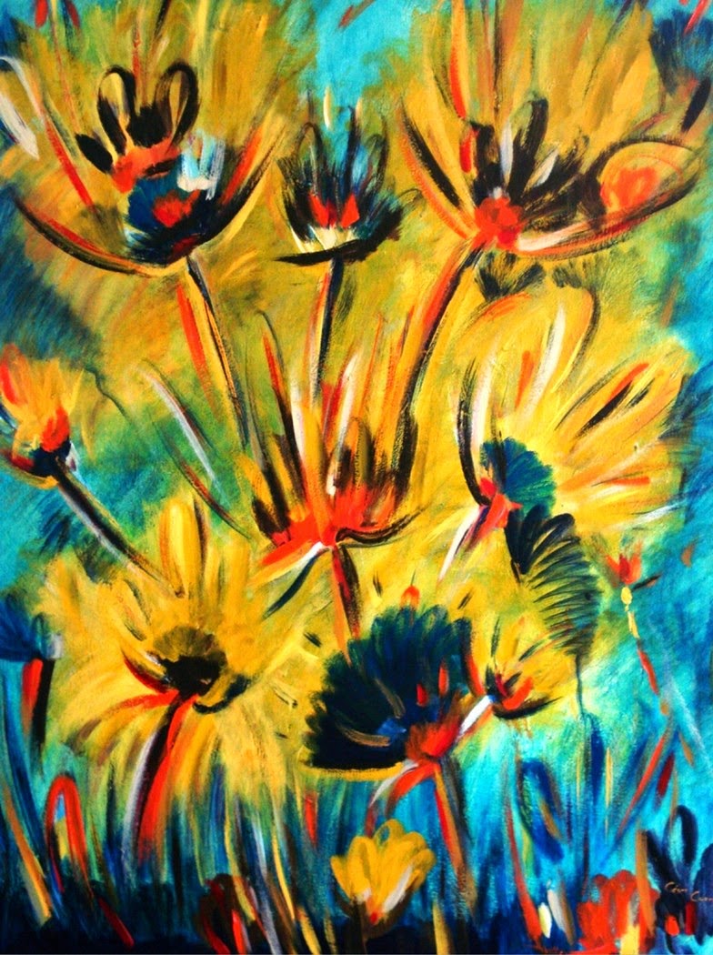 El arte es su máxima expresión : Flores Abstractas Modernas, Pintura de ...