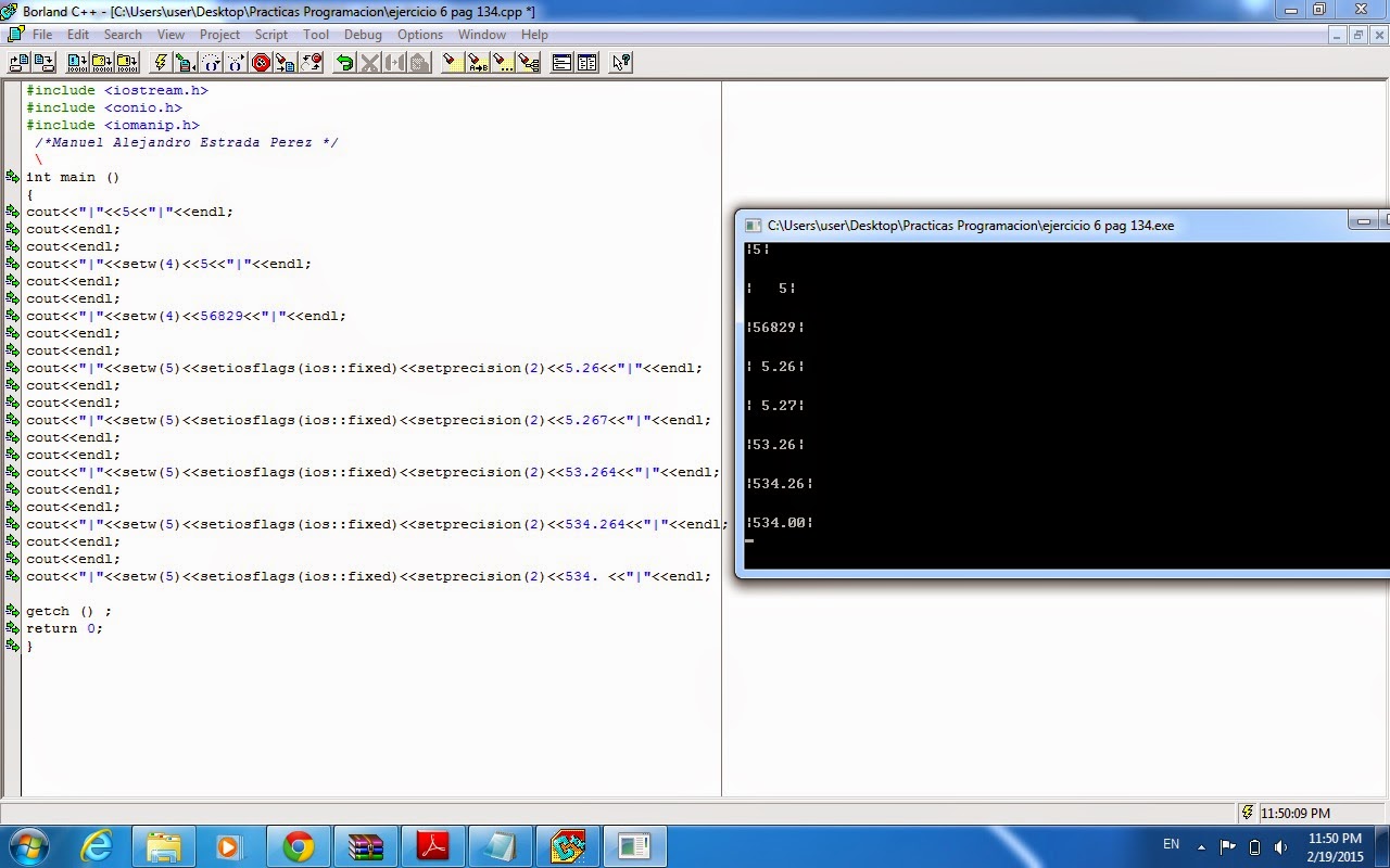 programación: Ejercicios 6 y 7, Pag. 134, "C++ para Ingenieria y Ciencias".