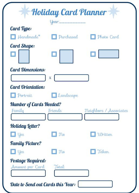 Organizing in living COLOR: Christmas Card Planner...