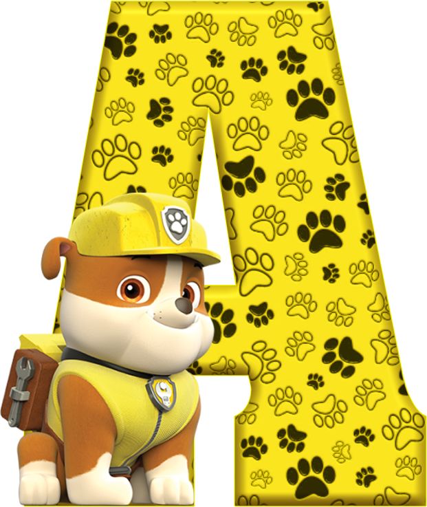 Abecedario de Rubble de Paw Patrol. Rubble´s Abc. - Oh my Alfabetos!