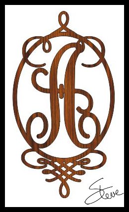 Scrollsaw Workshop: Fancy Font Initial Frame Scroll Saw Pattern.