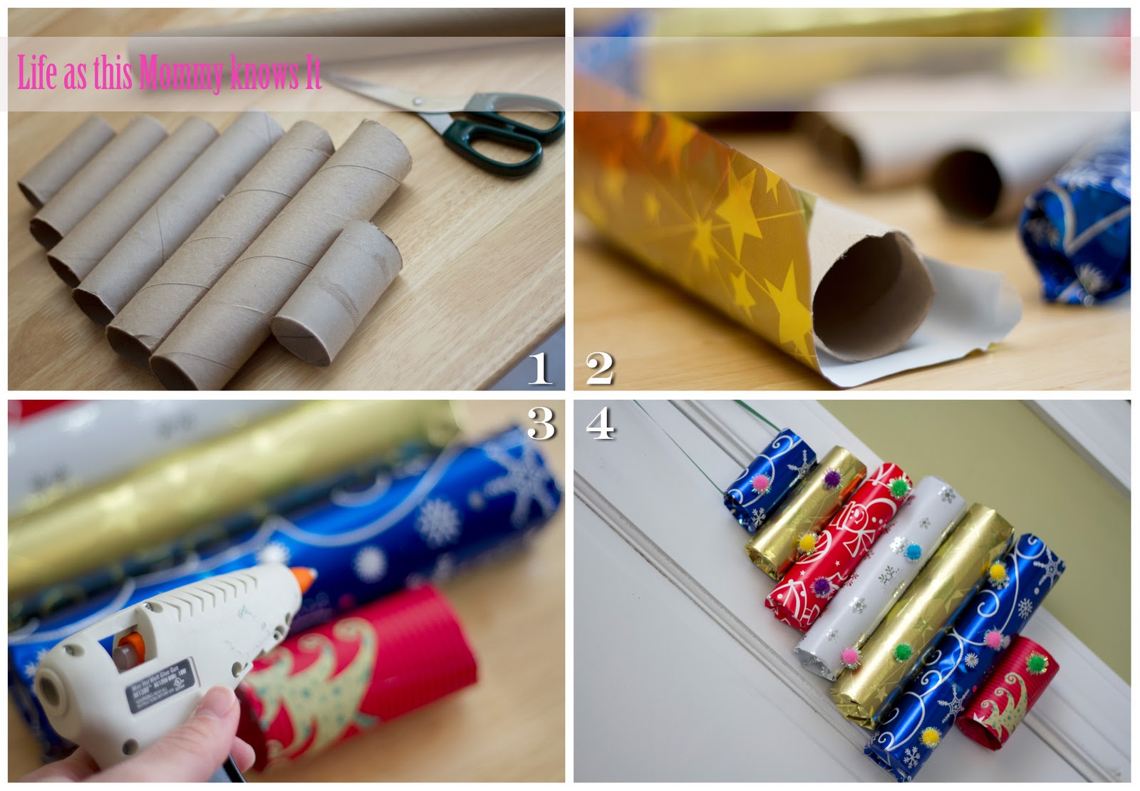 Life as this Mommy knows It: Wrapping Paper Christmas Tree Craft