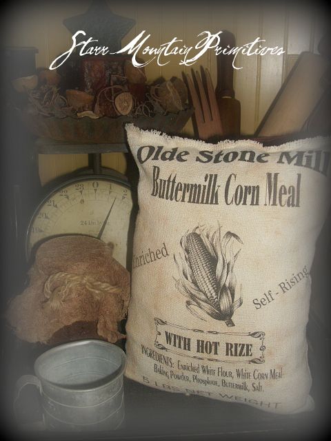 Starr Mountain Primitives: Early Primitive Corn Meal Bag Pantry Sack
