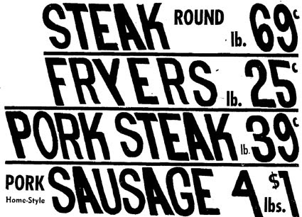 Grandma Slump: A Funky Left-Slanting Grocery Store Font