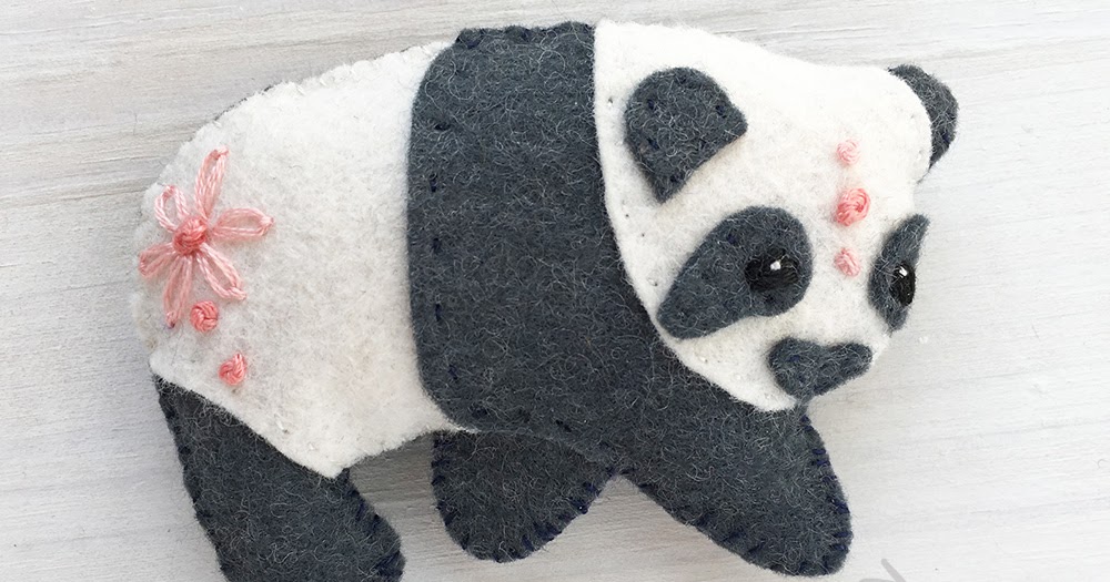 little dear tracks: Panda felt plush pattern