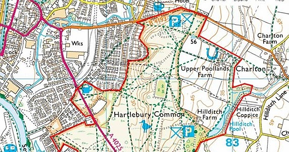 A Year on the Common: Map of Hartlebury Common and Hillditch Pool