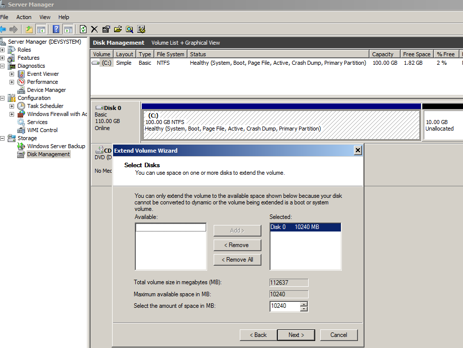 Hunter How To Increase Space On Drive C Of A Virtual Machine hunter-how-to-increase-space-on-drive-c-of-a-virtual-machine