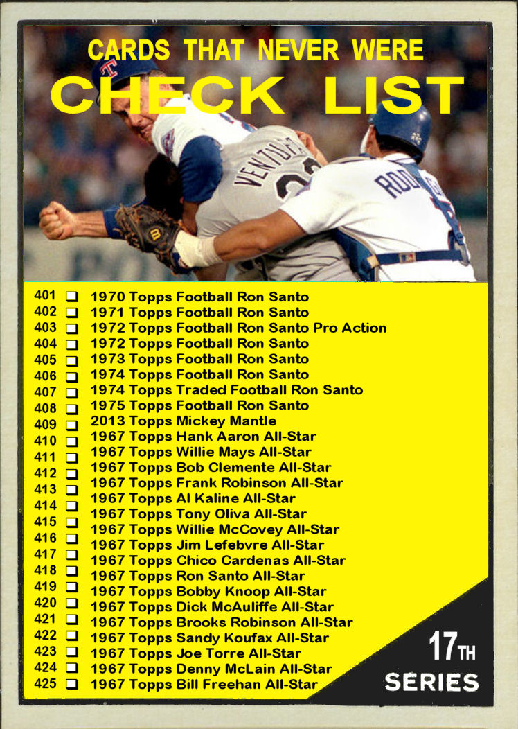 Cards That Never Were: 1961 Topps Checklist - Cards That Never Were