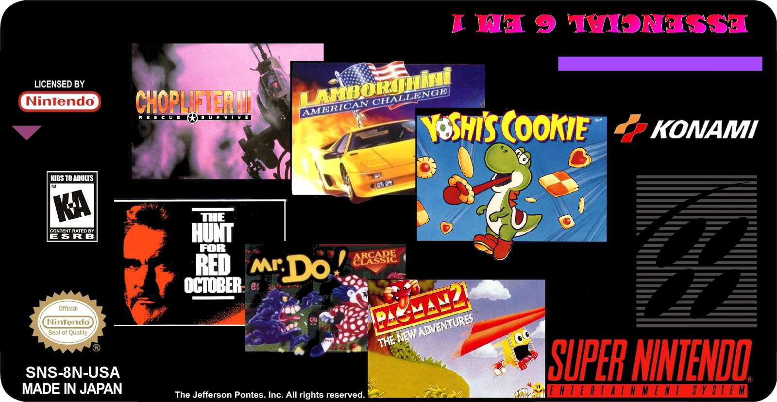 Super Nintendo Labels: Label 6 in 1 Versão 2