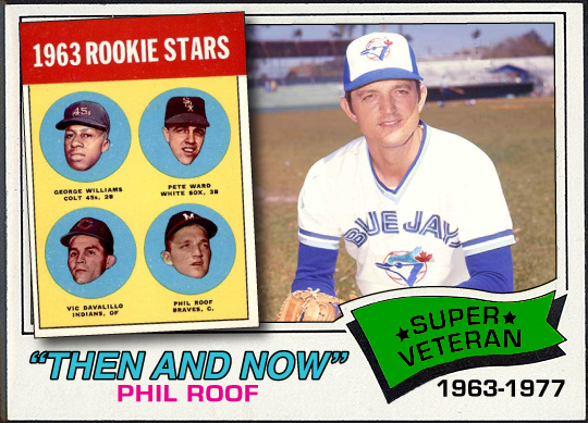 WHEN TOPPS HAD (BASE)BALLS!: THEN AND NOW "SUPER VETERAN"- 1977 PHIL ROOF