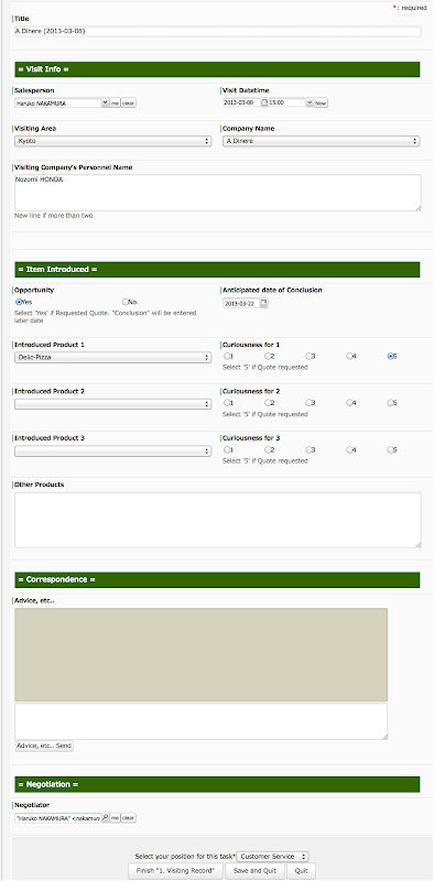 Workflow Sample: Activity Report of Route Sales is a "Business Flow ...