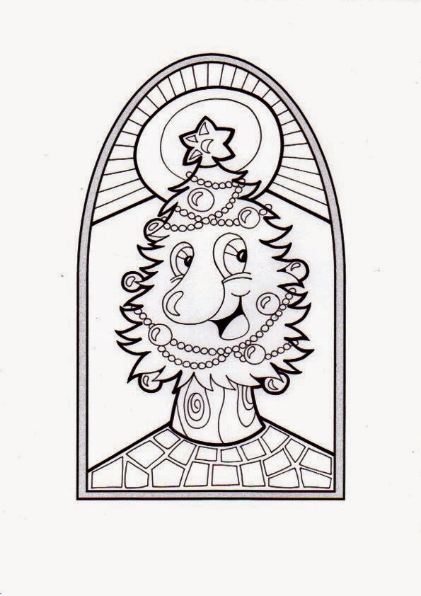 El Rincón de las Melli: VITRAL: Pino Navideño para colorear