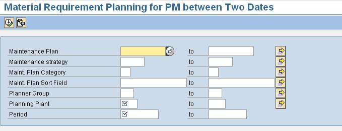 SAP Helps: Material Requirement Planning for PM between Two Dates