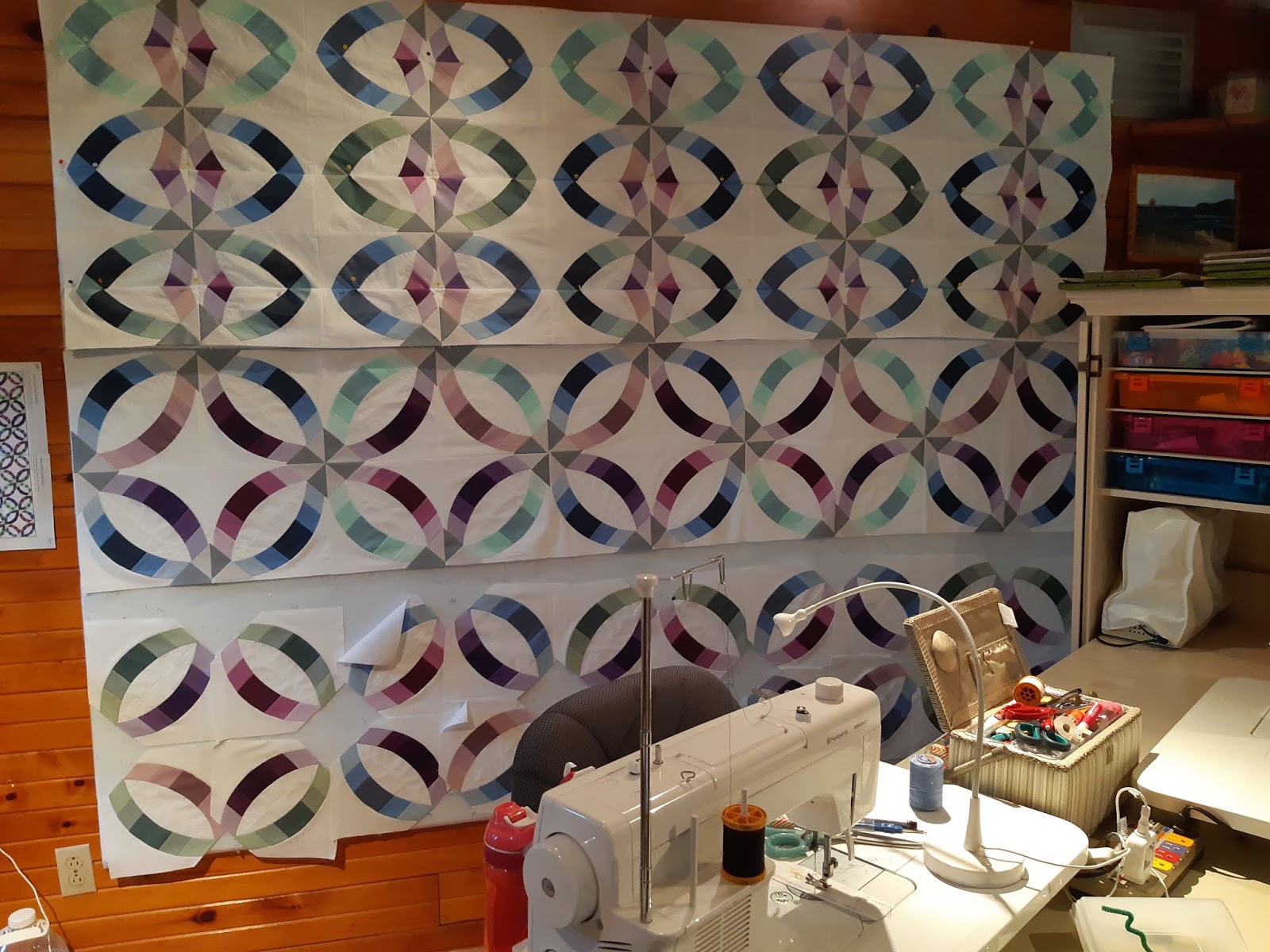 AlliKat Quilts: Double Wedding Ring / Metro Rings Quilt Fourth Row (2/3 ...