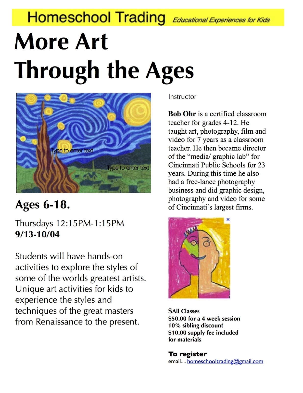 Homeschool Trading: Art Through the Ages continues with new artitists!