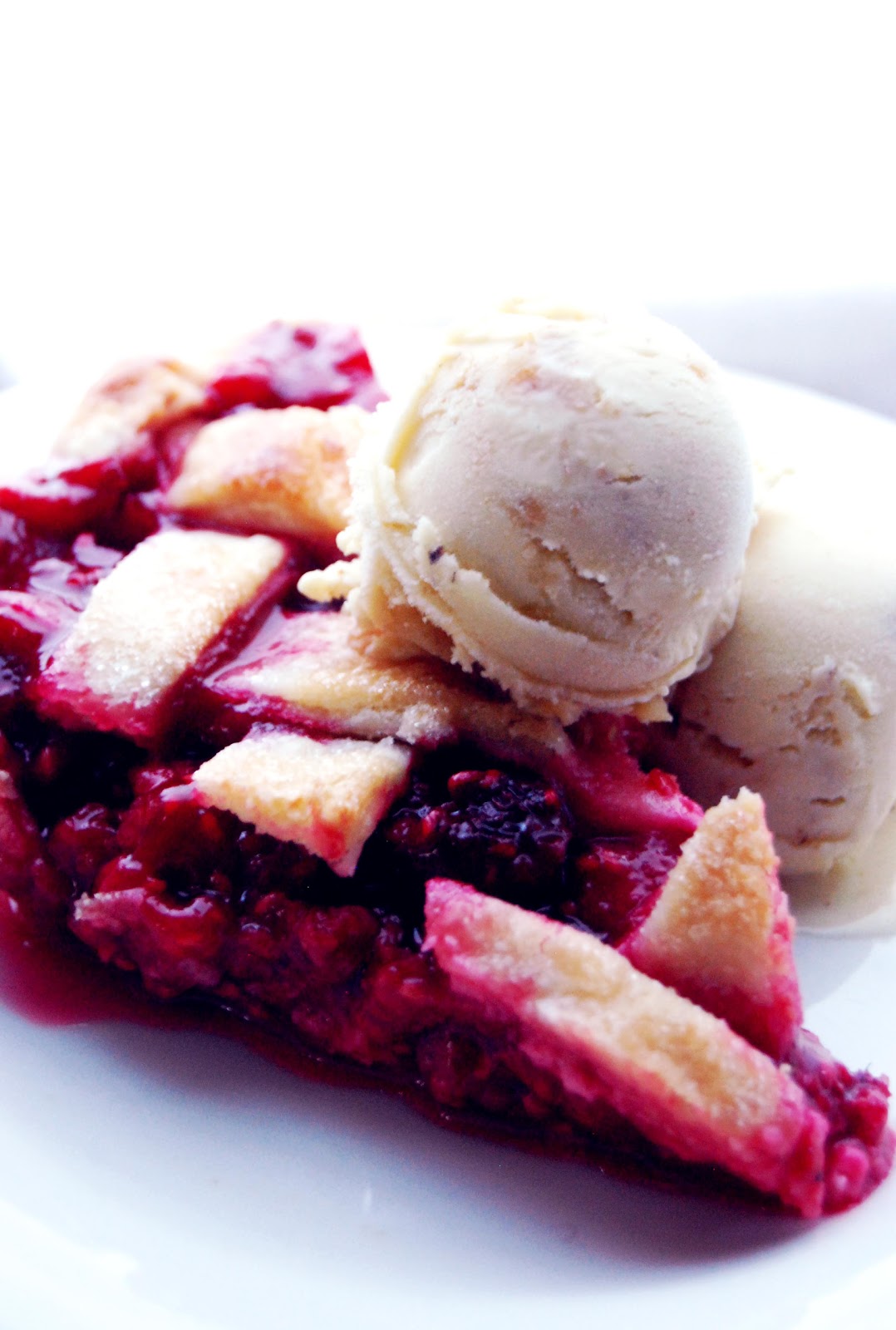 good morning grace.: raspberry pie with hot brown sugar ice cream
