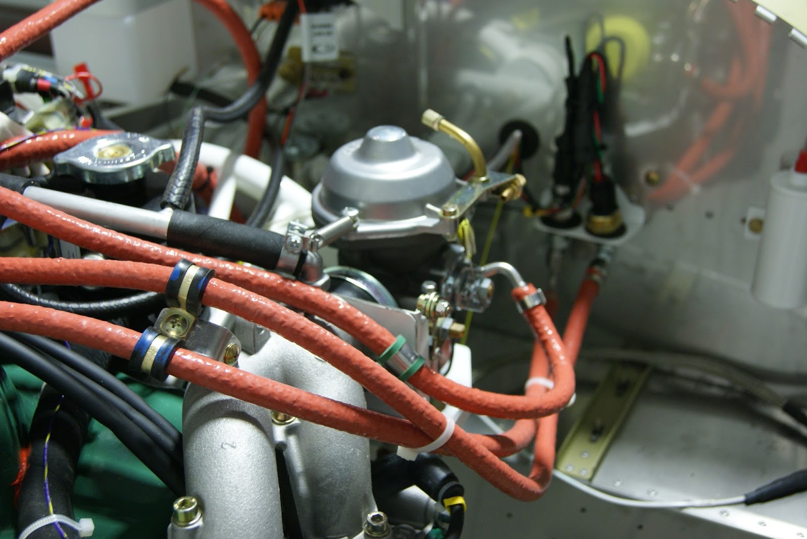 DOG Aviation John's RV-12 Blog: Oil & Fuel Pressure Sensor Hoses Secured