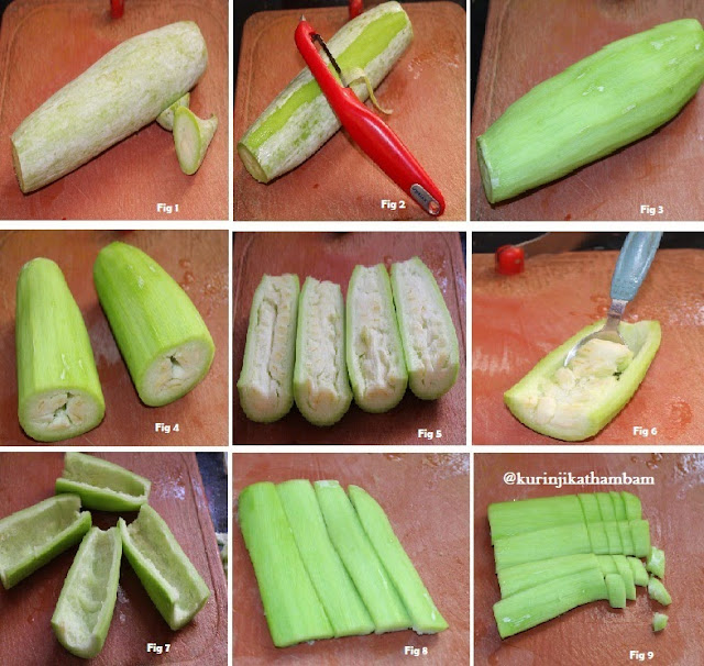 How to Clean and Cut Snake Gourd (Pudalankai) | Vegetable Cutting ...