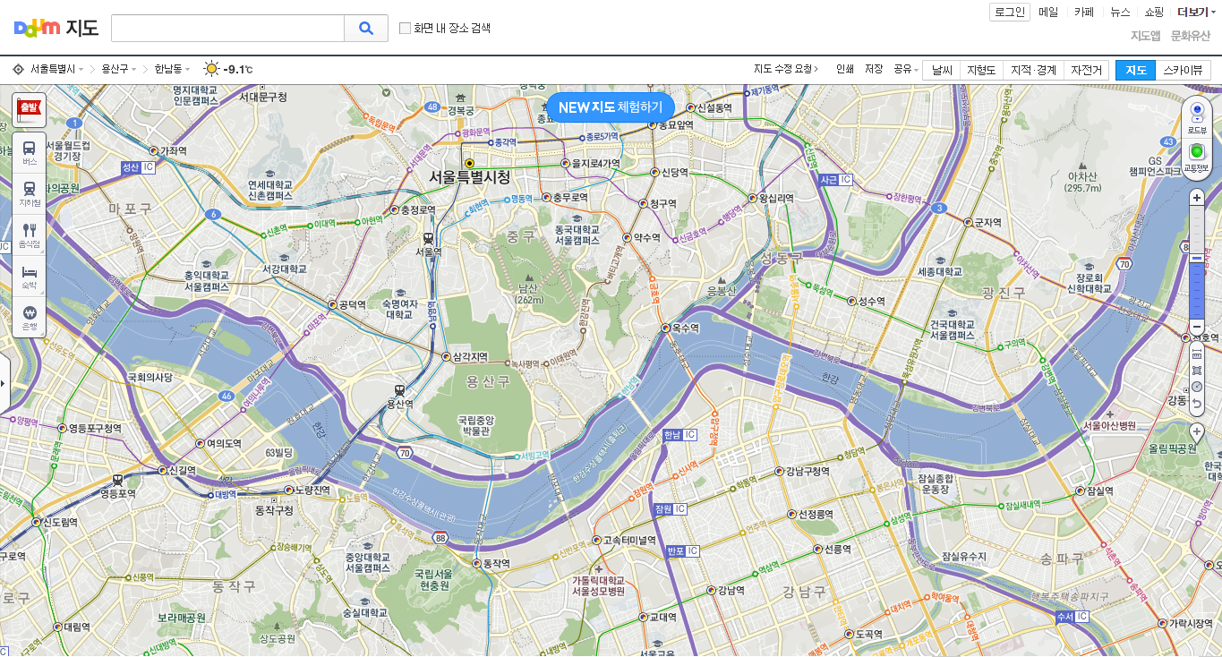 Daum Map updates color scheme
