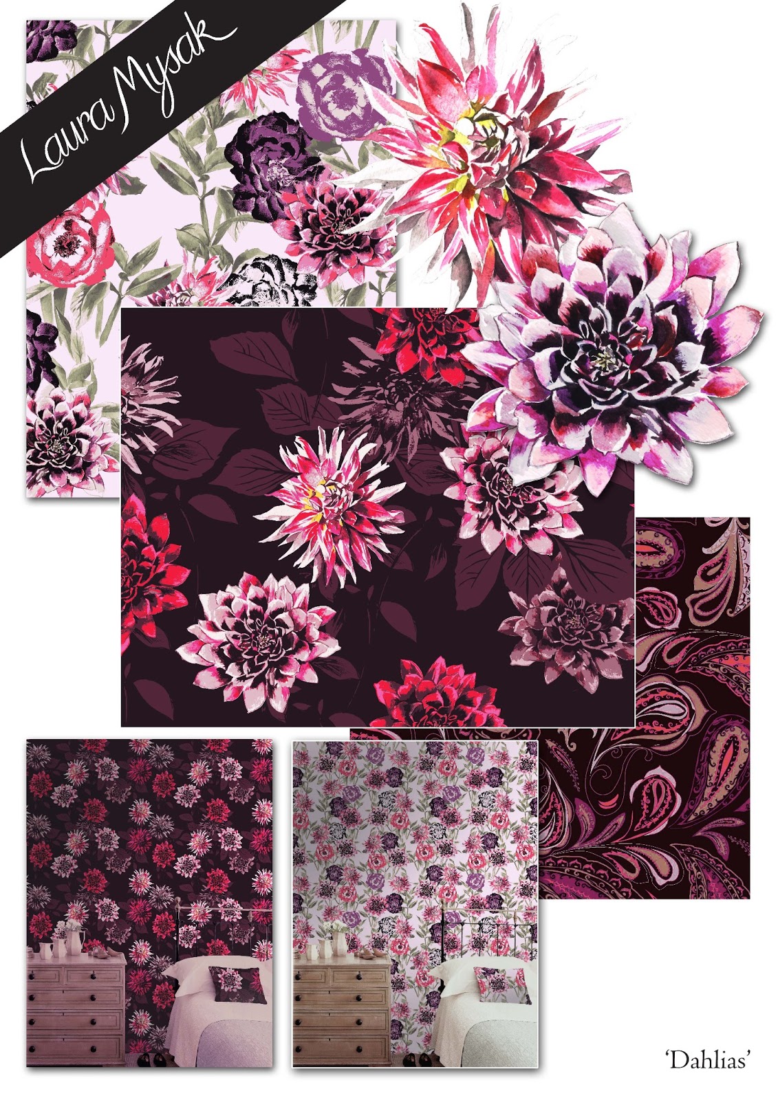 Laura Mysak the blog: 'Dahlias' Design Sheet Idea