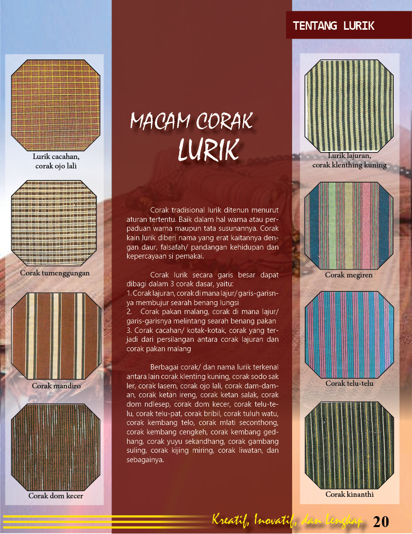 Assalamu'alaikum wr.wb: MACAM CORAK LURIK