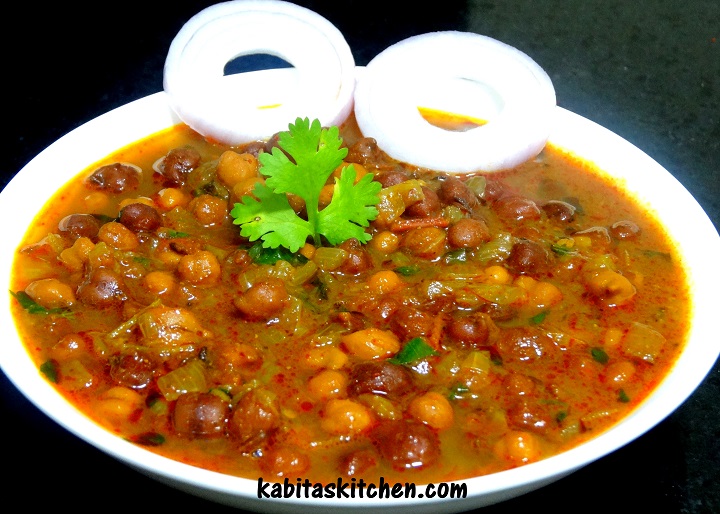 Kabita's Kitchen: Kala Chana Curry-Chana Masala-Easy and Quick Chana sabzi