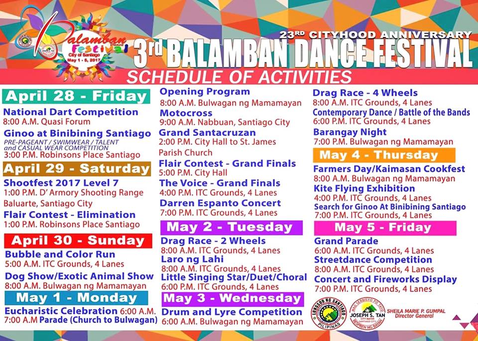 Balamban Festival Schedules of Activities - Santiago City