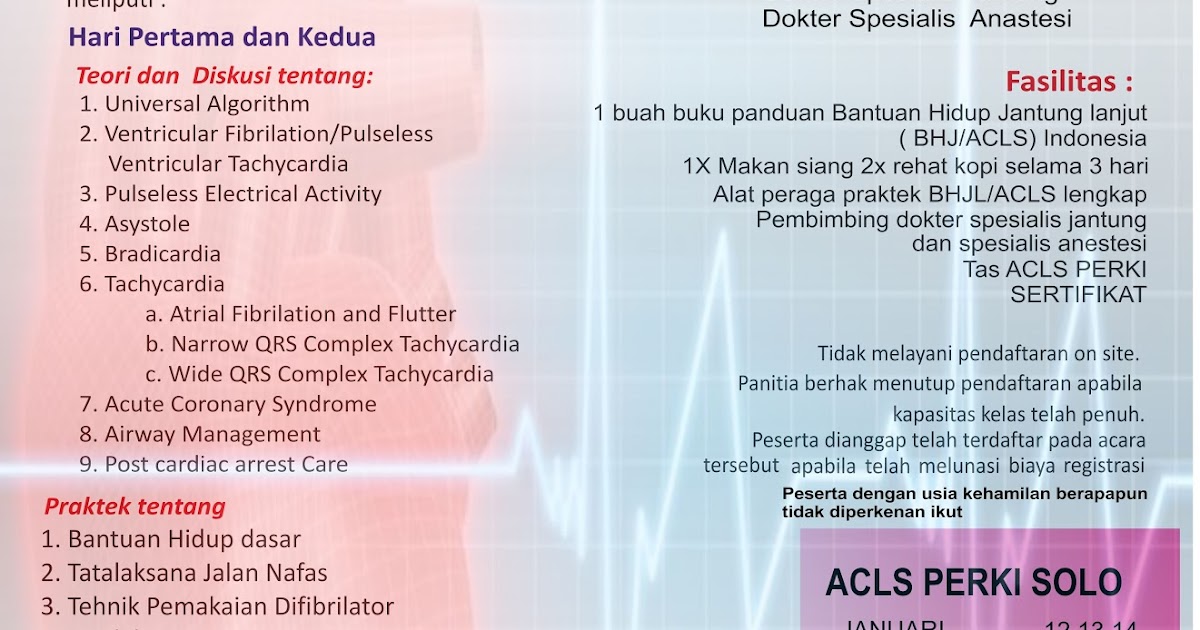 ACLS SOLO (PERKI): ACLS PERKI YOGAKARTA , PERKI SOLO , JADWAL 2018 ...