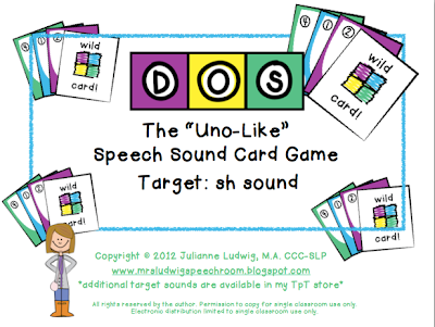 Mrs. Ludwig's Speech Room: DOS: the "Uno-Like" Speech Sound Card Game