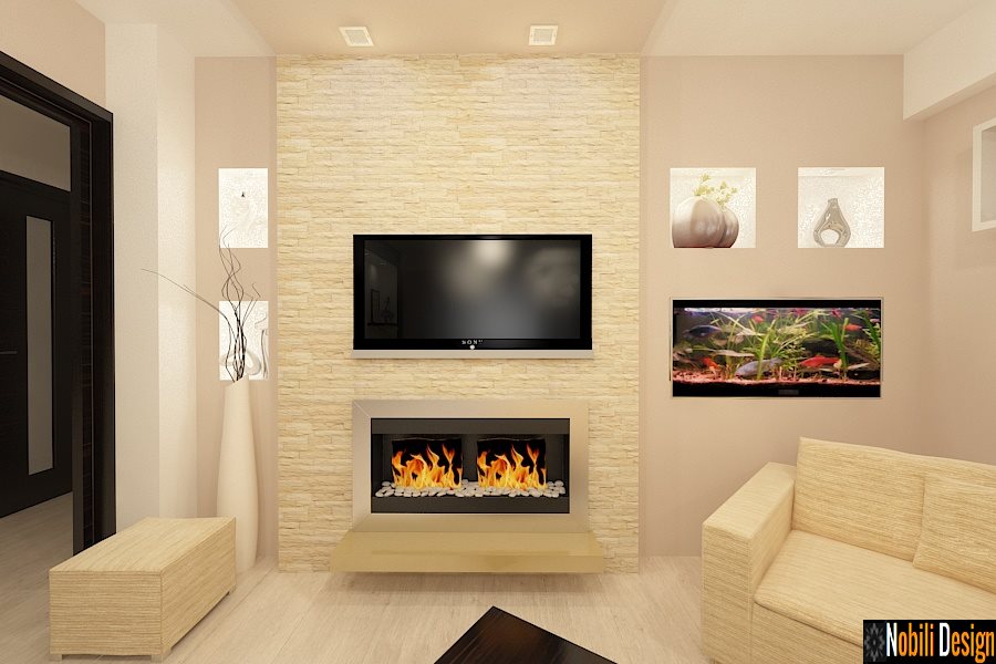 Amenajare interioara living apartament cu 4 camere in stil modern